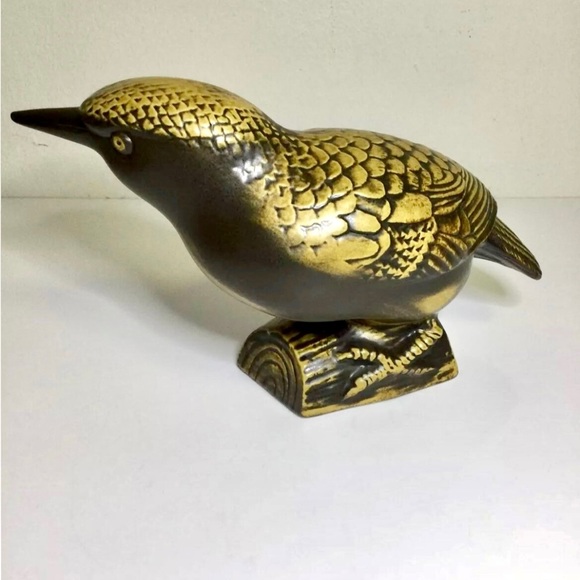FLOCK-5 | Accents | Vintage Gorgeous Rare Flock5 Sw Brown Yellow Bird ...